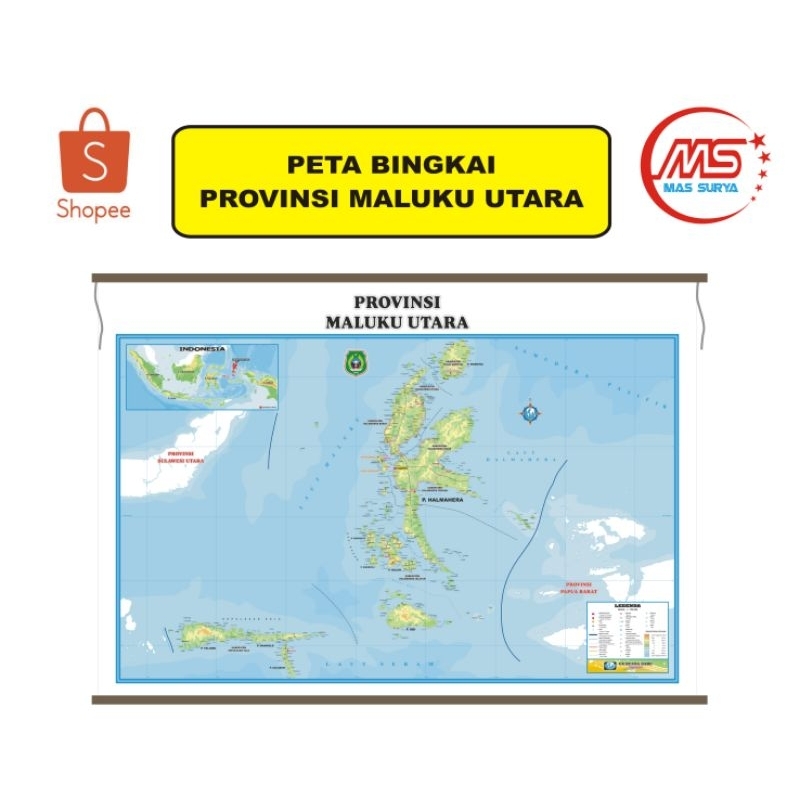 Jual Peta Bingkai Provinsi Maluku Utara Jumbo | Shopee Indonesia