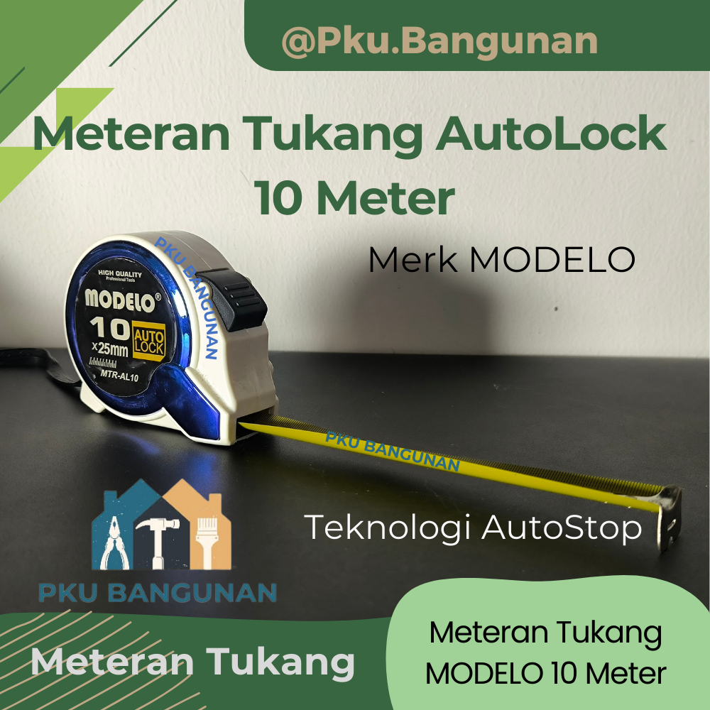 Jual Meteran Tukang Auto Lock / Meter Measuring Tape / Meteran Roll ...