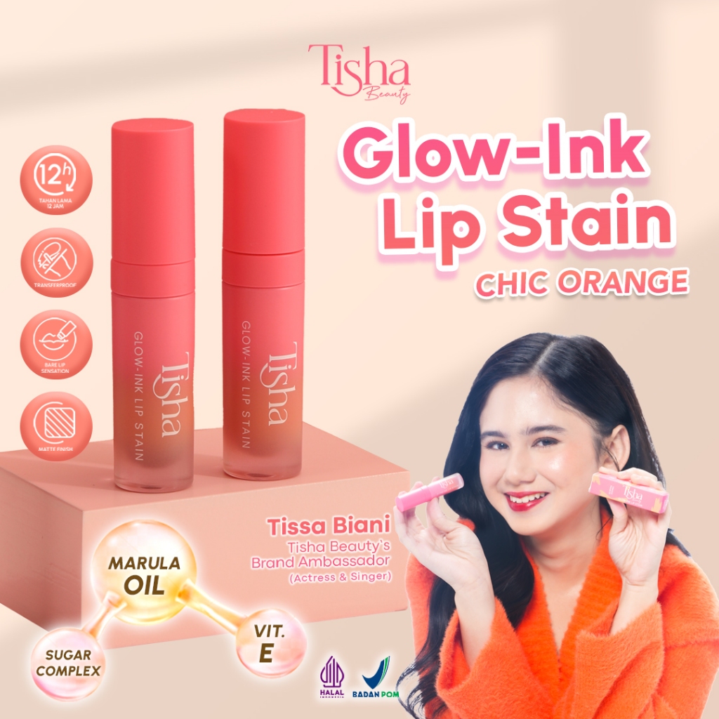 Jual Tisha Beauty Glow-ink Stain Lip Tint - 03 Chic Orange | Shopee ...