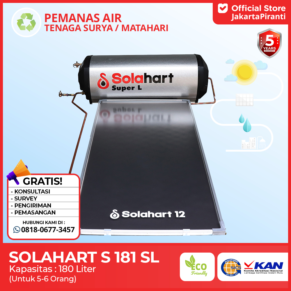 Jual Pemanas Air Tenaga Surya Solahart Solar Water Heater 181 SL - 180 ...