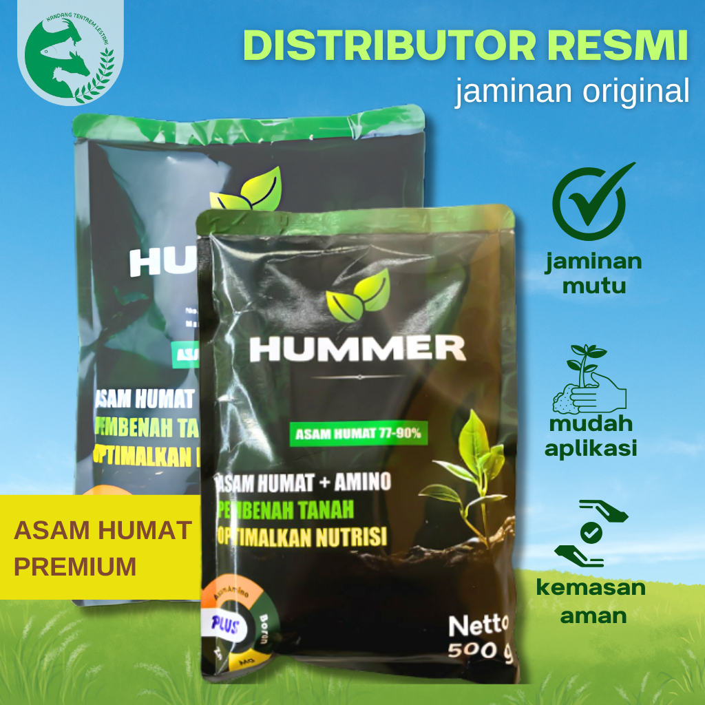 Jual Asam Humat 90% HUMMER 1 Kg Plus Asam Amino & Boron Penyubur Tanah Padi Ketela Jagung Sayur ...