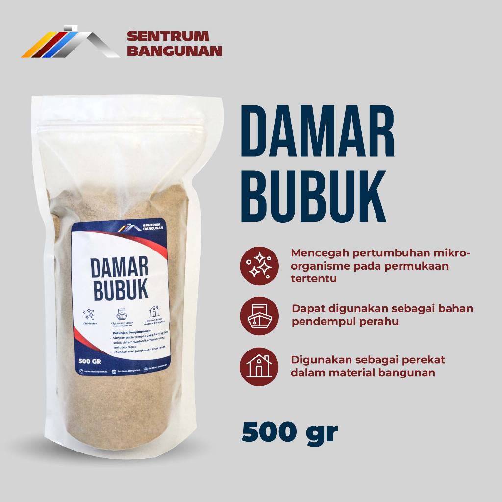 Jual Damar Bubuk | Dempul Kayu Perahu | 500gr | Sentrum Bangunan ...