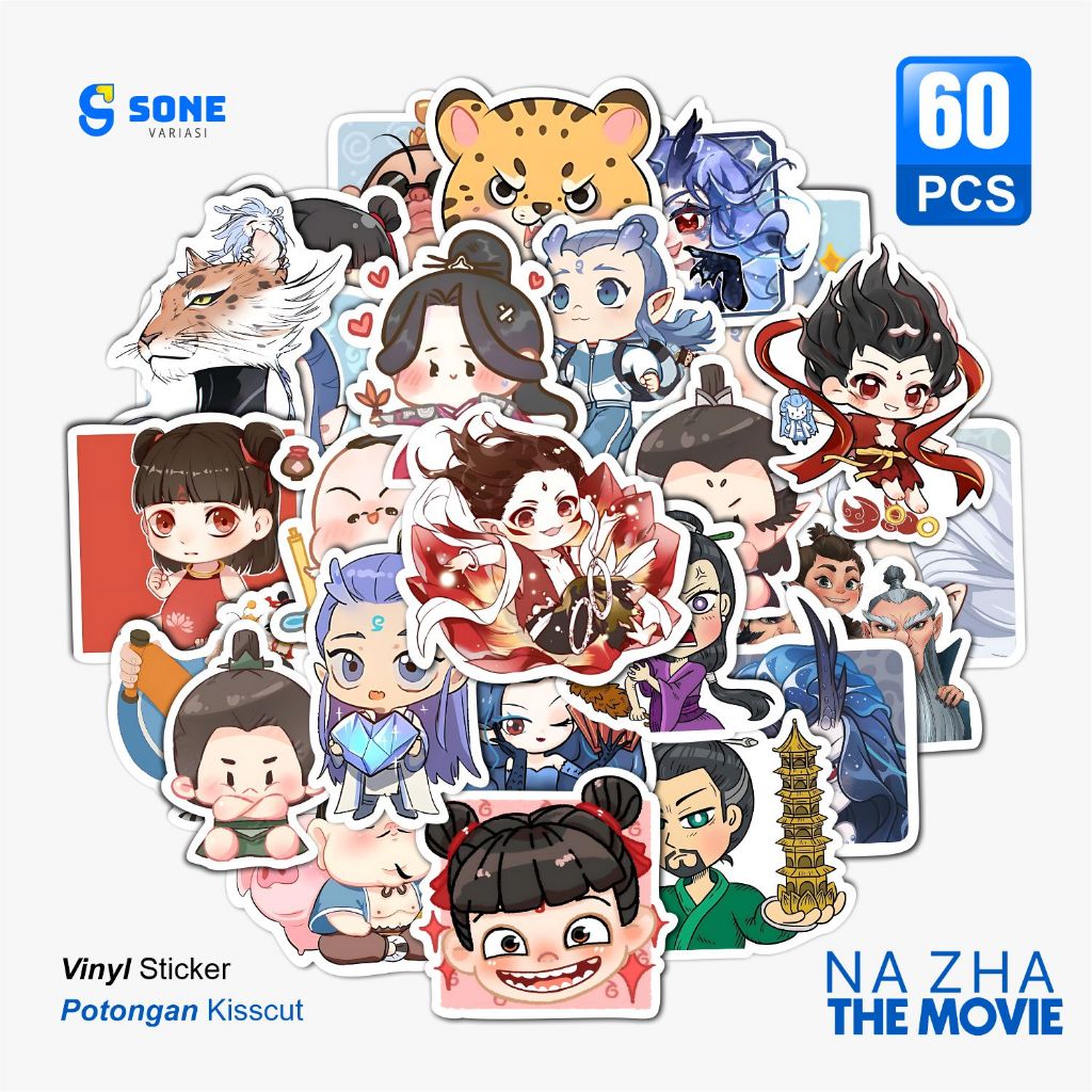 Jual Sticker Pack NE ZHA The Movie / Stiker Kartun Animasi Paper Vinyl ...