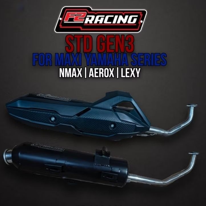 Jual KNALPOT F2RACING STD GEN3 UNTUK MAXI YAMAHA SERIES ( NMAX AEROX ...