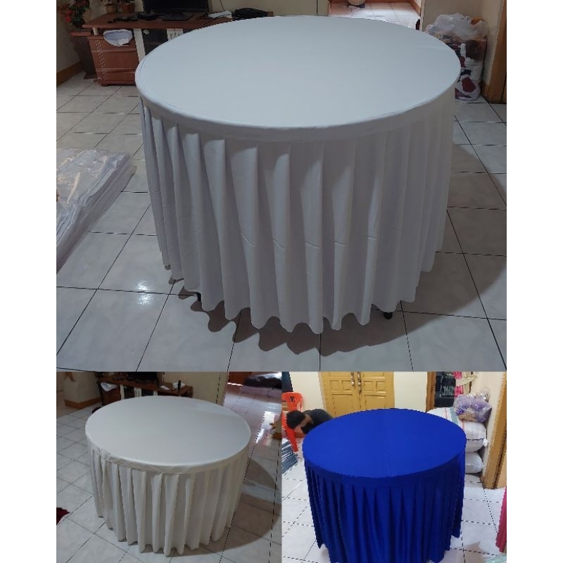 Jual TAPLAK MEJA BULAT KAIN LOTO TEBAL / COVER MEJA BULAT POLOS / COVER ...