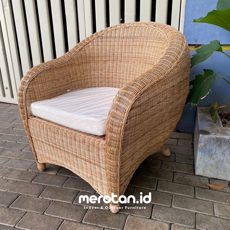 Jual Kursi Santai Rotan Alam / Kursi Tamu Rotan / Arm Chair Rotan ...