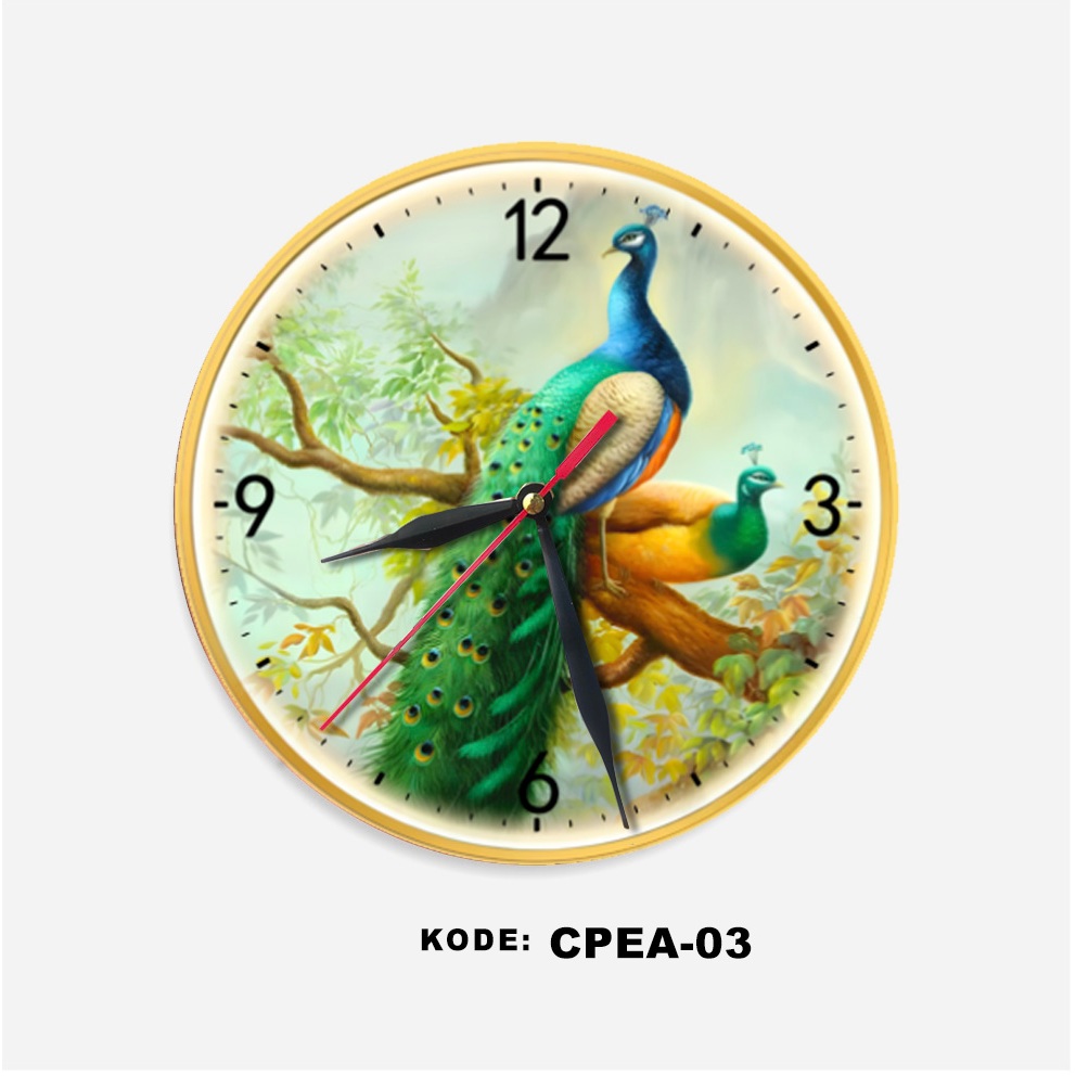 Jual Dekorasi Dinding Kamar Aesthetic / Jam Dinding 3D Burung Merak ...