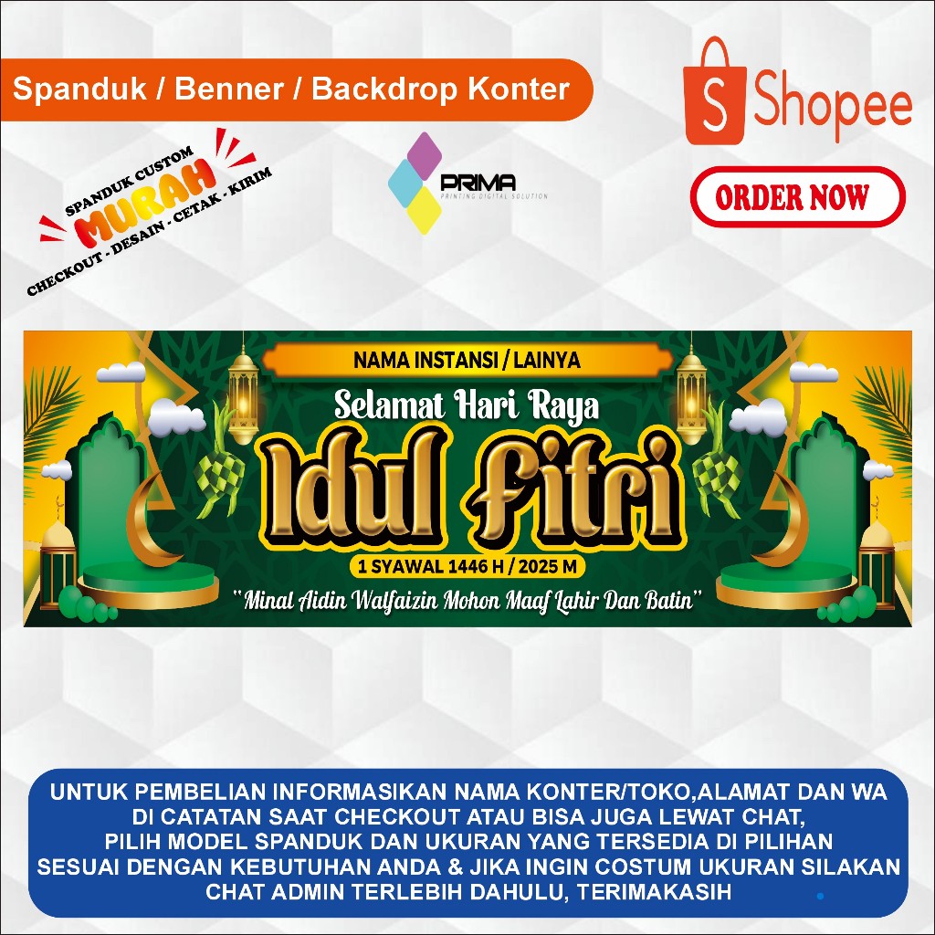 Jual SPANDUK BANNER UCAPAN SELAMAT HAR RAYA LEBARAN 1 SYAWAL 1446 H ...