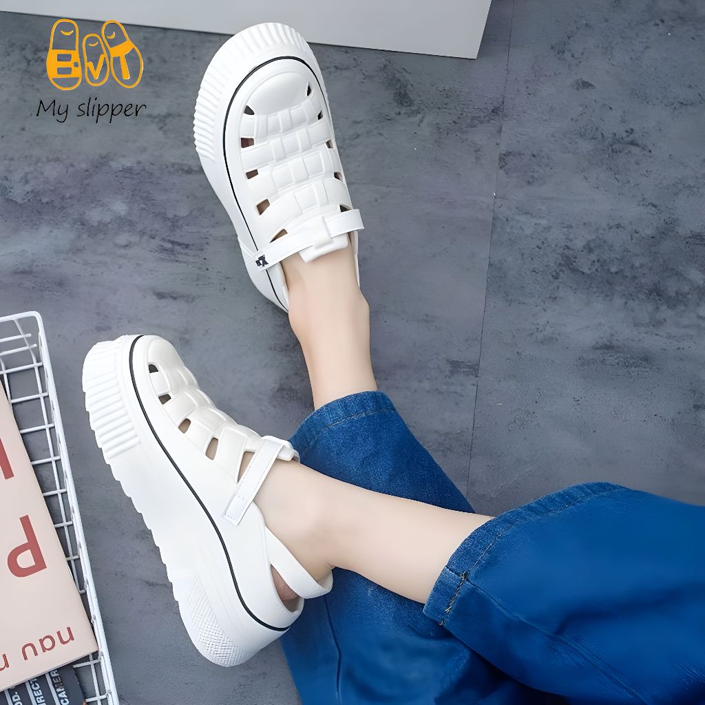 Jual Sandal Wanita Wedges Kekinian Tinggi Fuji Viral Sandal Baim Wedges ...