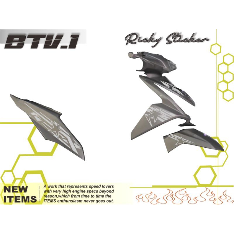 Jual BTV1 CATTING STICKER BEAT FI 2017 STRIPING BEAT FI MODEL BINTANG ...