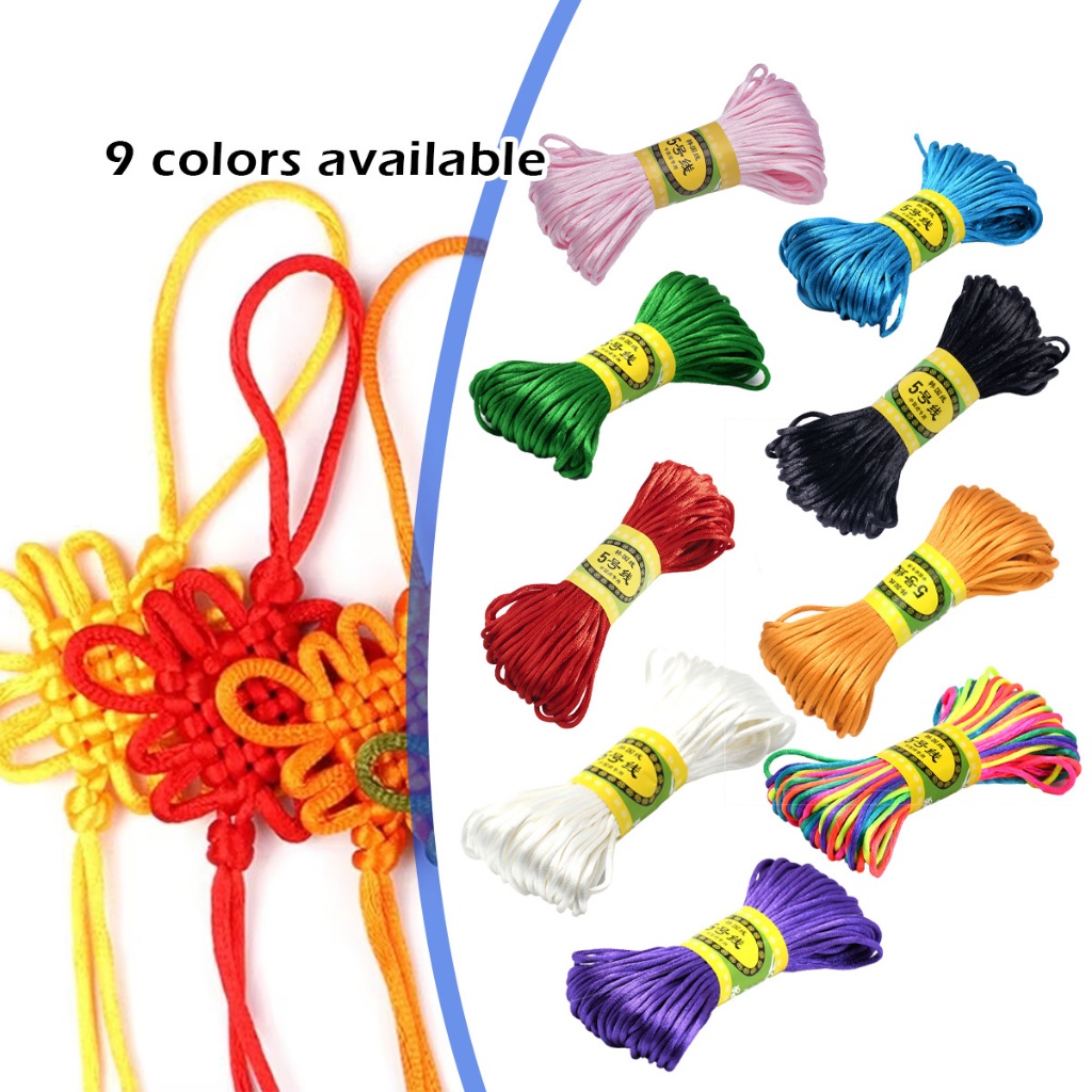 Jual (20 meter) Tali cina Satin Tali Simpul Cina Uk. 2.5mm Membuat ...