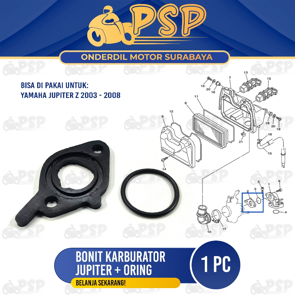 Jual Bonit Karburator Jupiter Z + O Ring - Ebonit Manipol Manifold Insulator Karbu Yamaha ...