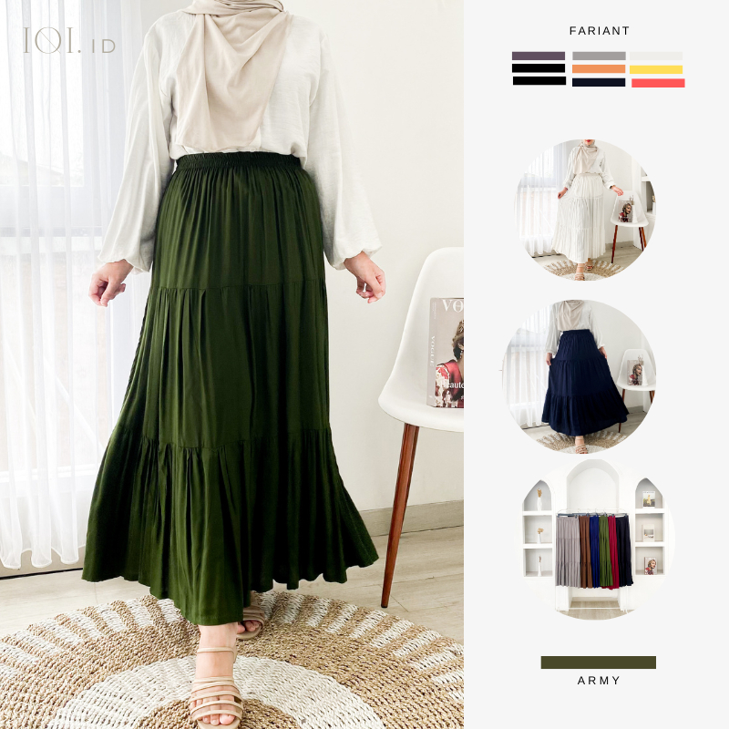 Jual Rok Panjang Wanita Korean Style Bahan Katun Rayon IMA Skirt Rok ...