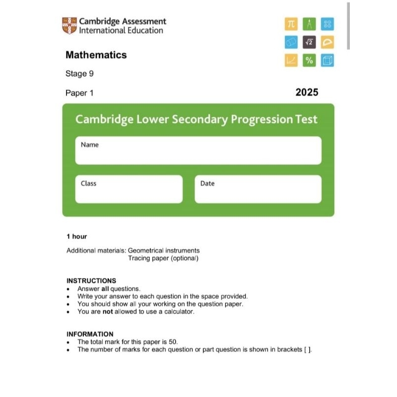 Jual [Hard copy] latest progression test stage 9 math 2022 2023 2024 ...