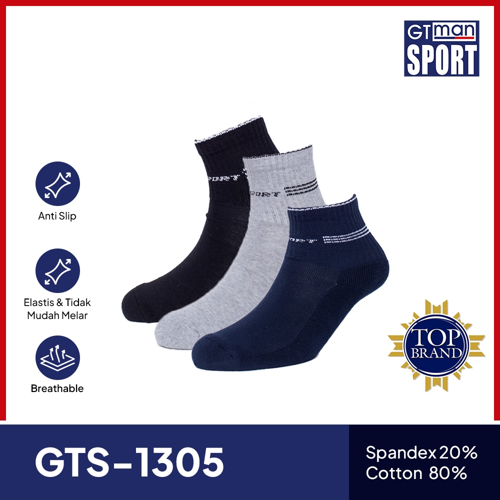 Jual GT Sport Kaos Kaki GT Man GTS-1305 Isi 3 Pair – Men Short Socks ...