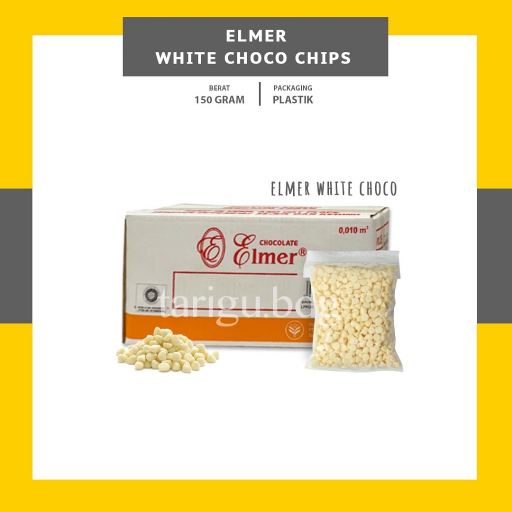 Jual ELMER CHOCO CHIP WHITE KEMASAN REPACK 100 GRAM | Shopee Indonesia