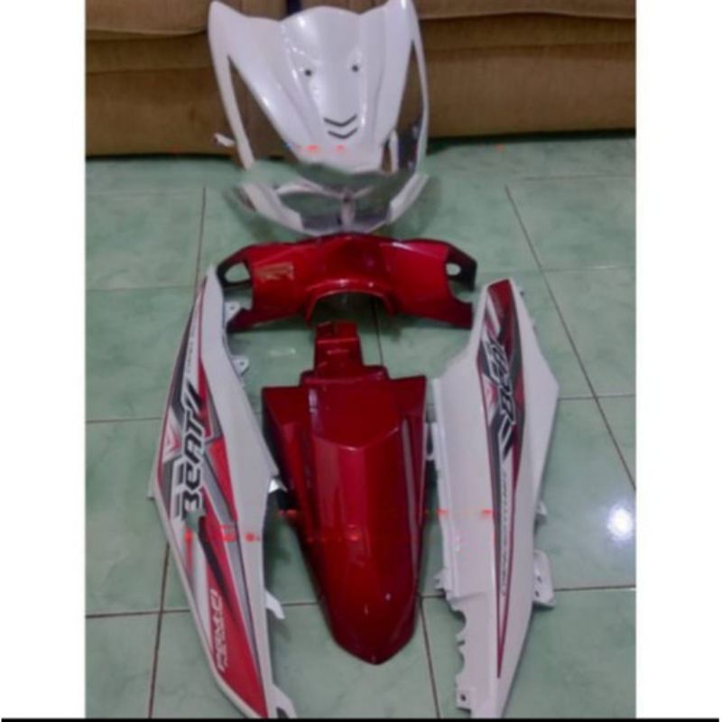 Jual Honda Beat FI Cover full body 2015 Putih Merah Plus Striping ...