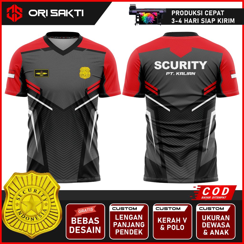 Jual Jersey security custom gratis tambah nama dan logo | Shopee Indonesia