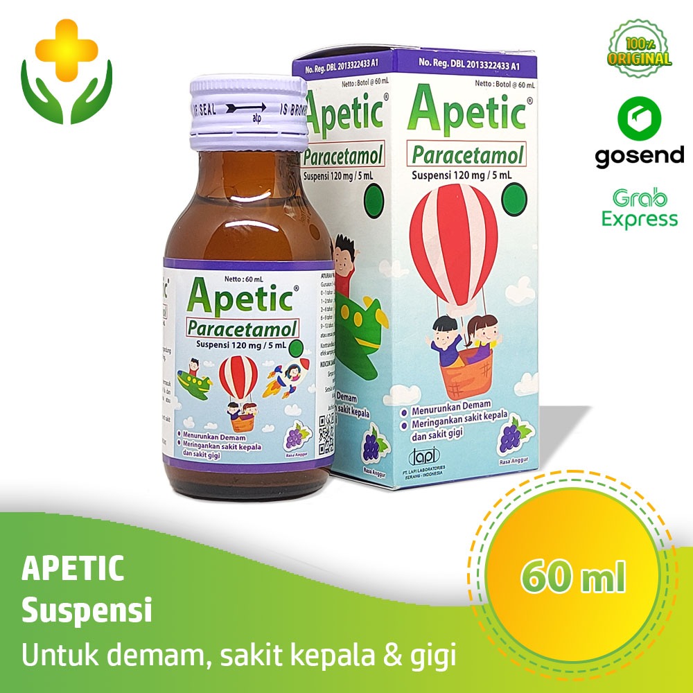Jual Apetic Suspensi 60 ml Obat Penurun Demam Anak Apetic Sirup ...