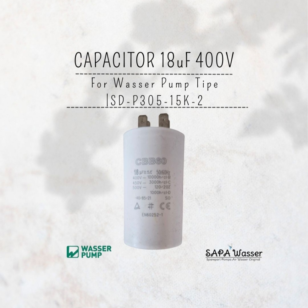Jual Capacitor 18uF 400V (4 PIN) For Pompa Wasser Submersible SD-P305 ...