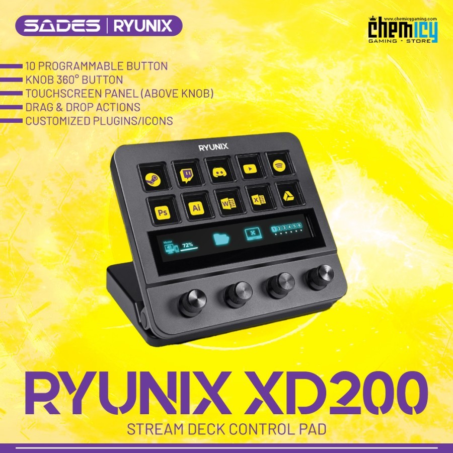Jual Sades Ryunix XD200 / XD-200 Stream Deck Control Pad Progammable ...