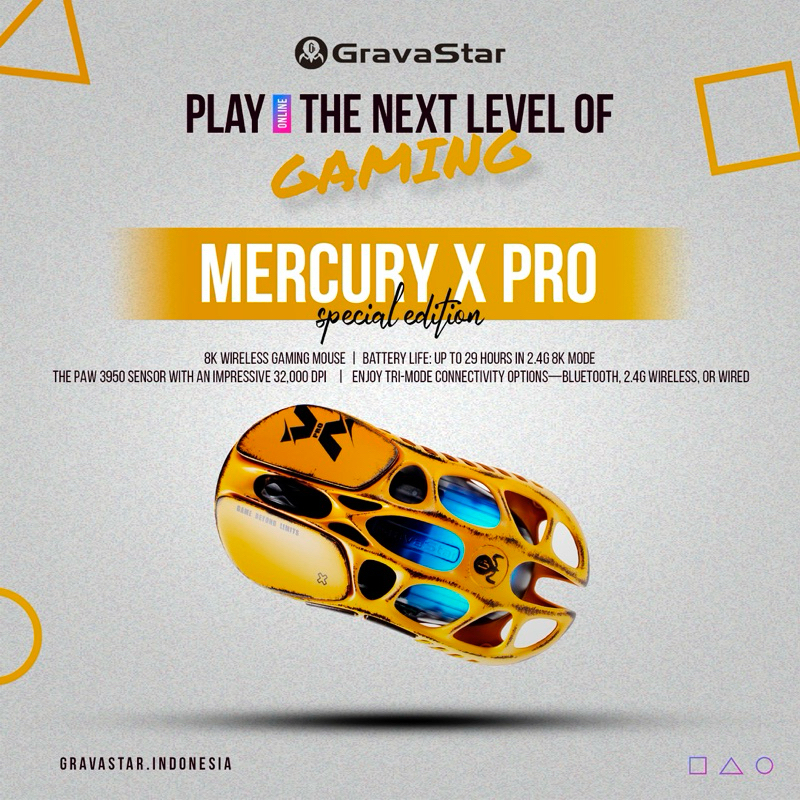 Jual GravaStar Mercury X Pro Wireless Gaming Mouse + 8K Dongle Special ...
