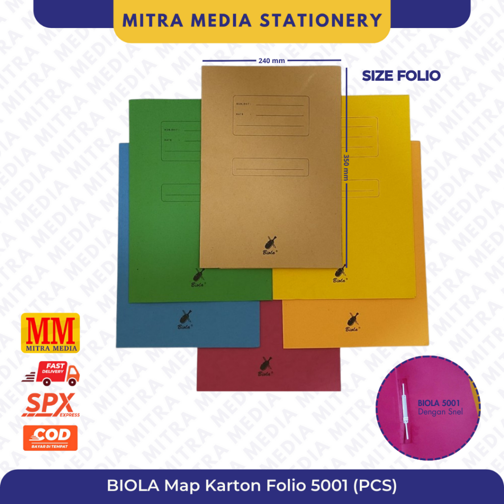 Jual Map Kertas BIOLA 5001 Tulang / Snel / Stopmap / Acco / Map Folio ...