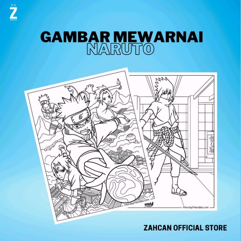Jual Kertas Gambar Mewarnai A4 [ Naruto ] | Shopee Indonesia