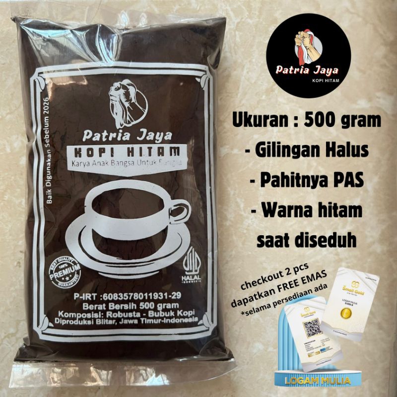 Jual Kopi Hitam Patria Jaya 500 gram - Pahit + Hitam + Halus ...