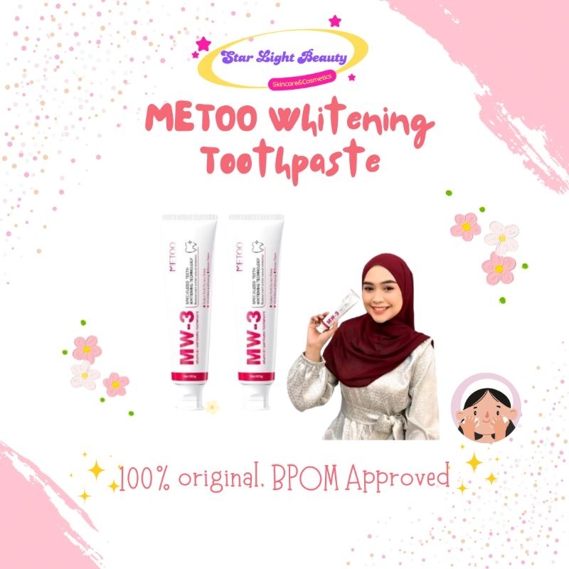 Jual METOO MW-3 Advanced Whitening Tooth Paste Odol Pemutih gigi metoo pemutih gigi pasta gigi ...