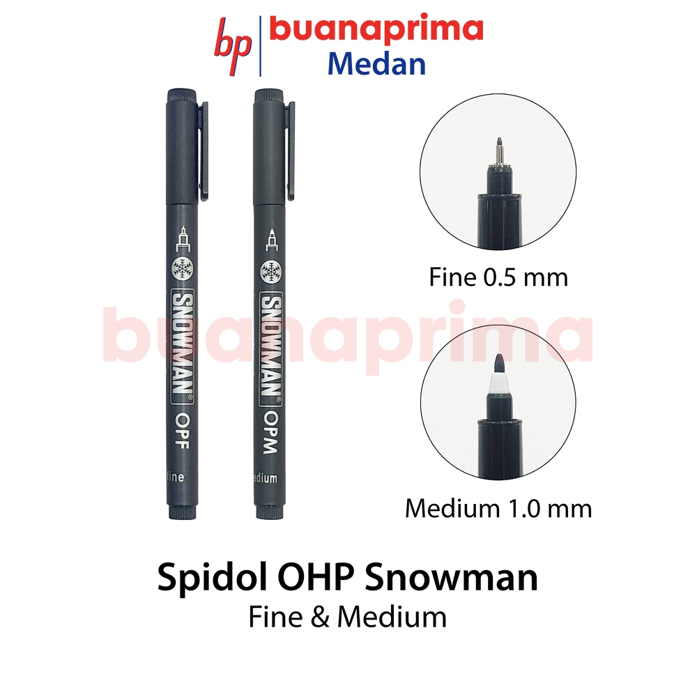 Jual Spidol PEN OHP SNOWMAN Per Pcs Bisa Ditulis Pada Plastik OPF OPM Permanent Hitam Eceran ...
