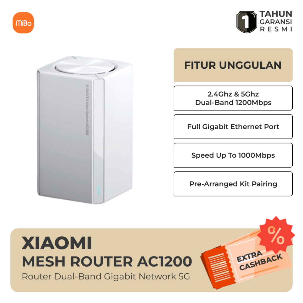 Jual Xiaomi Mesh System AC1200 Router Dual-Band Gigabit Network 5G Garansi Resmi | Shopee Indonesia