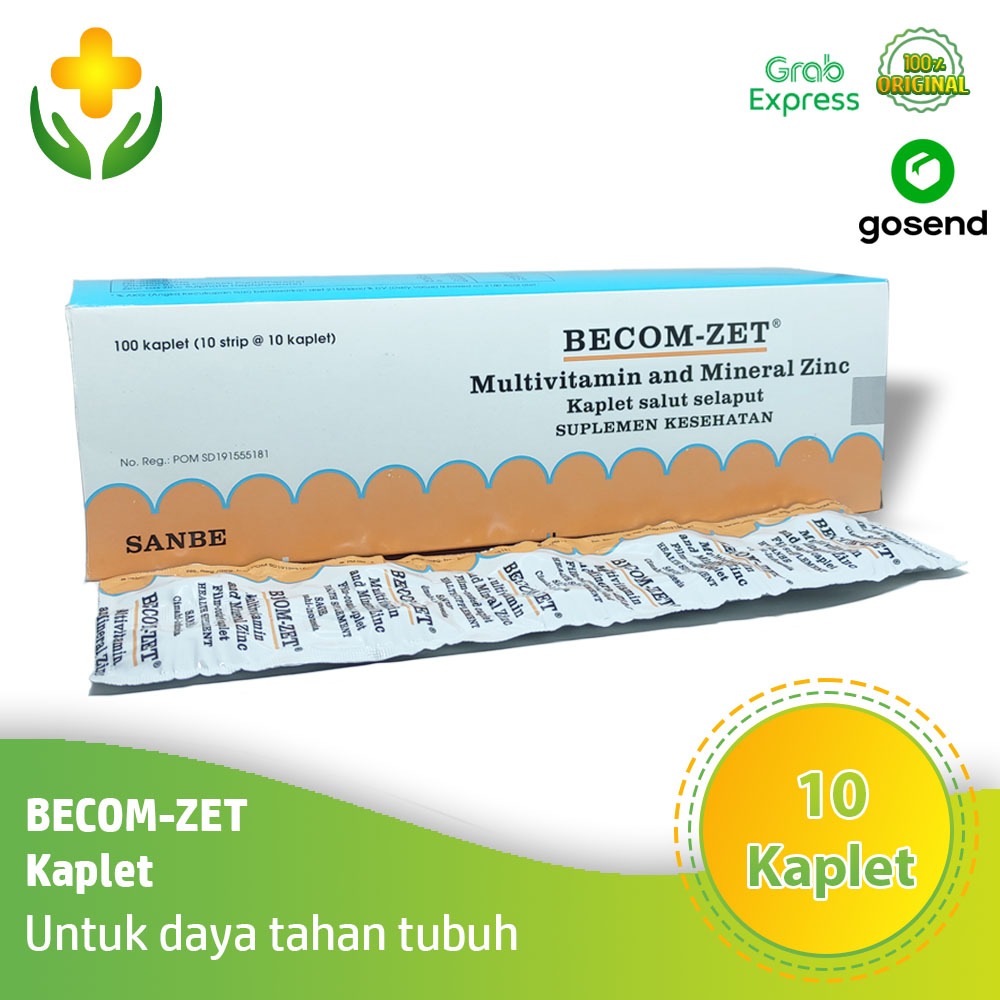 Jual Becom Zet 1 Strip 10 Kaplet Vitamin Daya Tahan Tubuh | Shopee ...