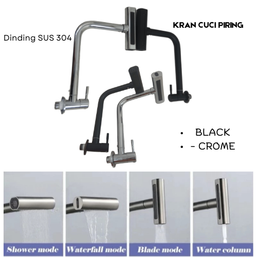 Jual Kran Cuci Piring Stainless 4 in 1 / Kran Wastafel Cuci Piring ...