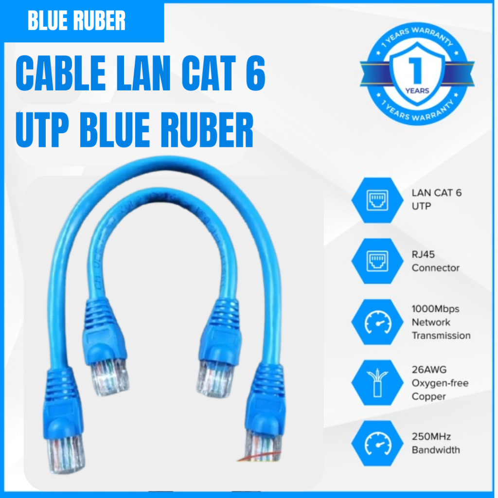 Jual [COD] Kabel lan cat 6 belden biru gigabit ethernet suport poe ...
