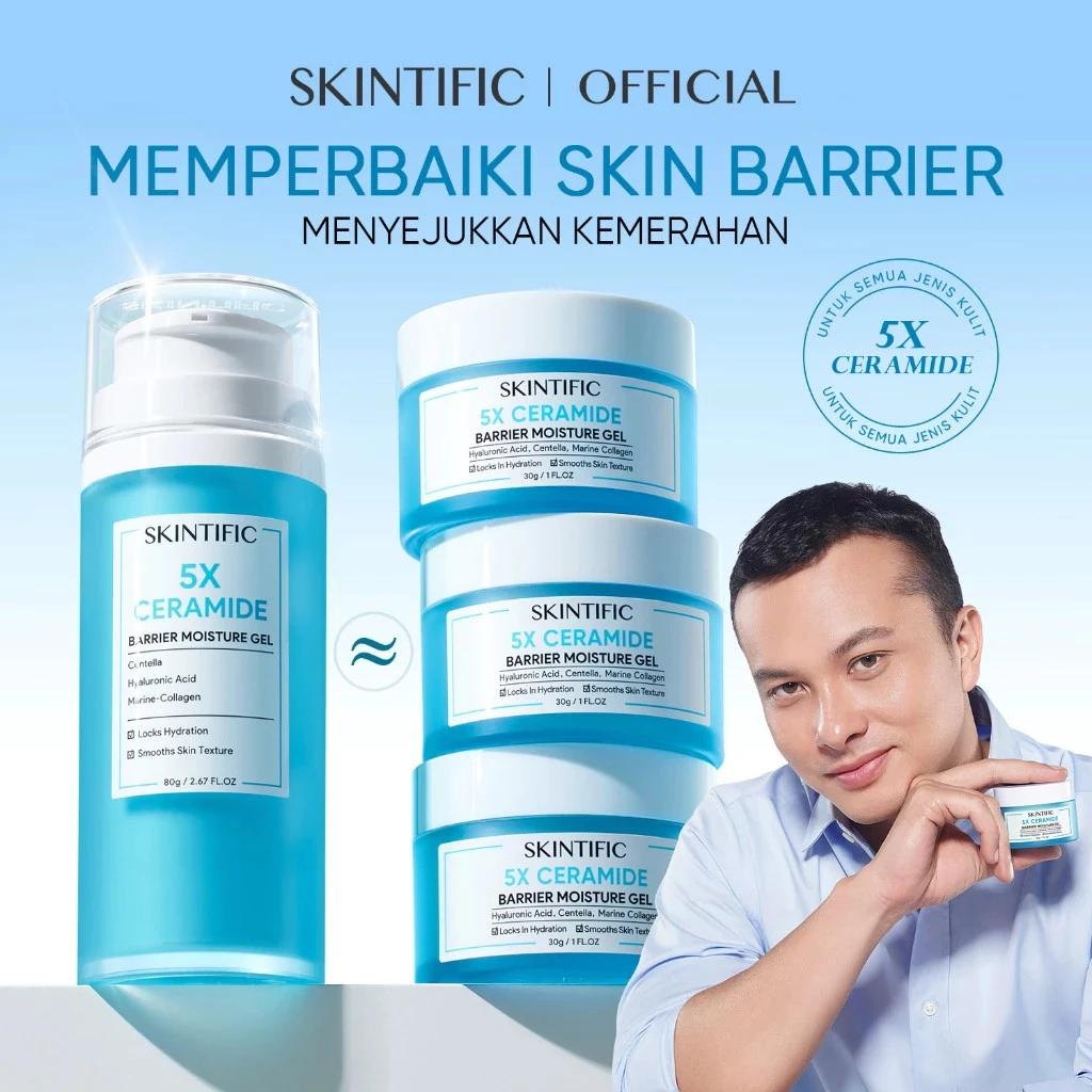 Jual [BPOM] SKINTIFIC 5X Ceramide Barrier Moisturizer Gel 80g Big Size Cream Krim Kream Pemutih ...
