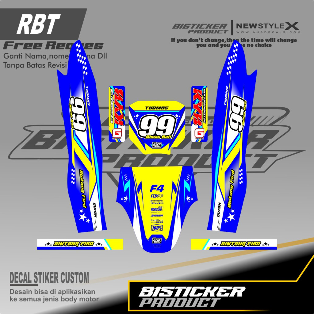 Jual Decal Stiker Fullbody RBT VEGA JUPITER SUPRA REVO KLX KTM Motor ...