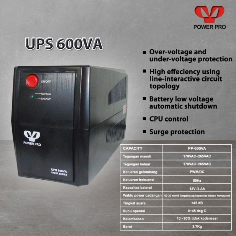 Jual UPS POWER PRO 600VA RESMI | Shopee Indonesia
