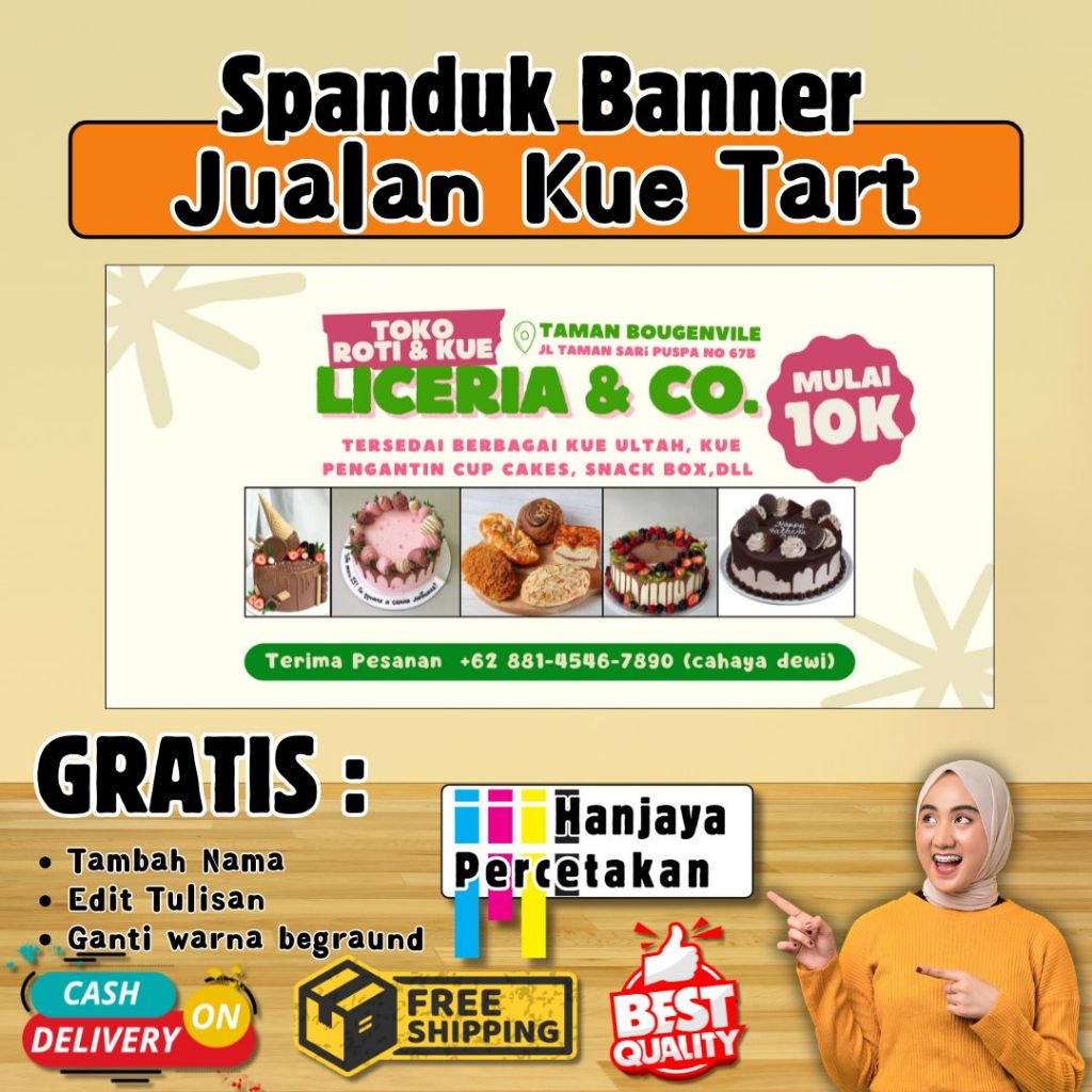 Jual SPANDUK BANNER JUALAN MAKANAN KUE TART | Shopee Indonesia