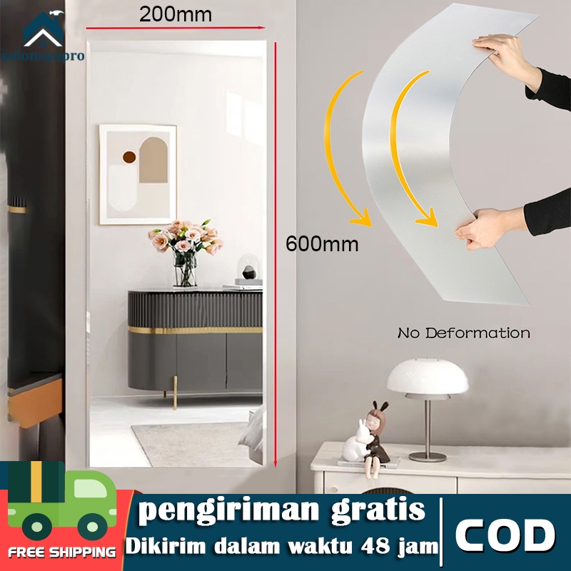 Jual 20x60cm Stiker Cermin Kaca Dinding Akrilik 40 X 150 CM Kaca Tempel ...