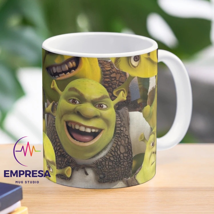 Jual Shrek Collage Face Meme Ceramic Coffee Mug Gift Hampers Collection ...