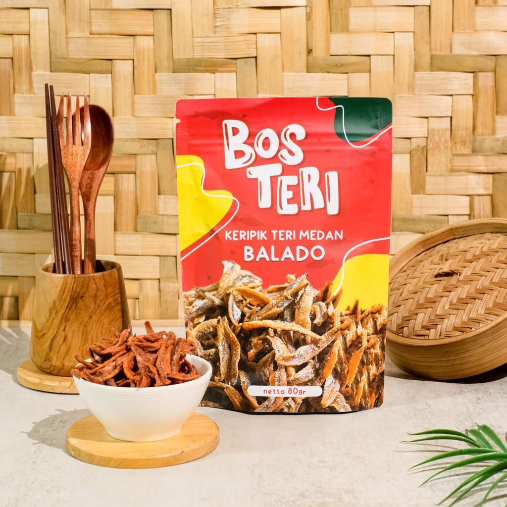 Jual BOS TERI Cemilan Keripik Ikan Teri Krispi Rasa Balado Snack ...