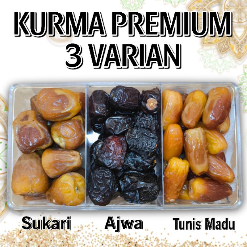 Jual KURMA PREMIUM 3 VARIAN / Kurma Sukari Kurma Ajwa Kurma Tunis Madu ...