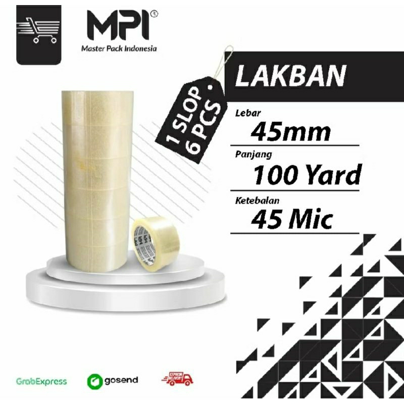 Jual Lakban Bening Coklat 45MMx100Yard Brand isi 6 roll Master Pack Indonesia | Shopee Indonesia