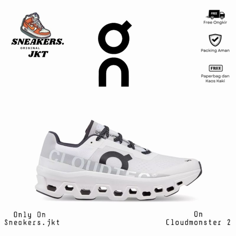Jual Sepatu On Cloudmonster 2 All White Men's 61.98434 | Shopee Indonesia
