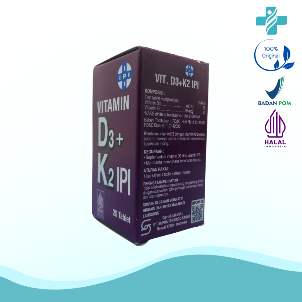 Jual IPI Vitamin D3+K2 per Botol isi 25 tablet | Shopee Indonesia
