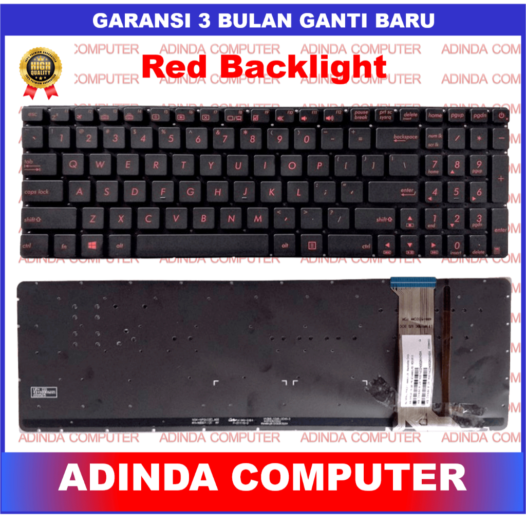 Jual Keyboard Asus ROG G551 G552 GL552 GL552J GL552JX Red Backlight ...