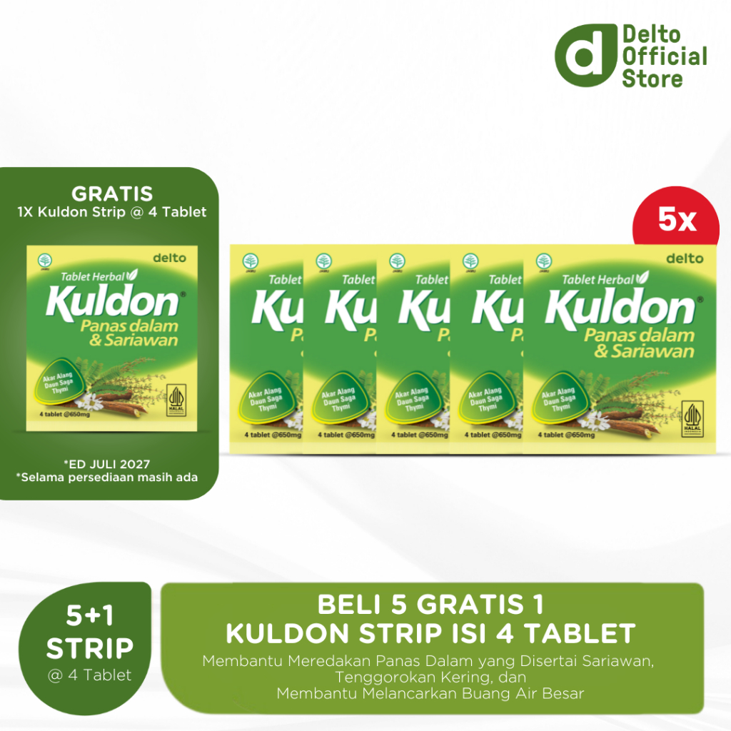 Jual [BELI 5 GRATIS 1] 5X Kuldon Strip Tablet Herbal Gratis 1X Kuldon ...