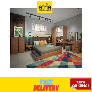 Jual Atria Tempat Tidur Set Sakha Queen Walnut | Shopee Indonesia