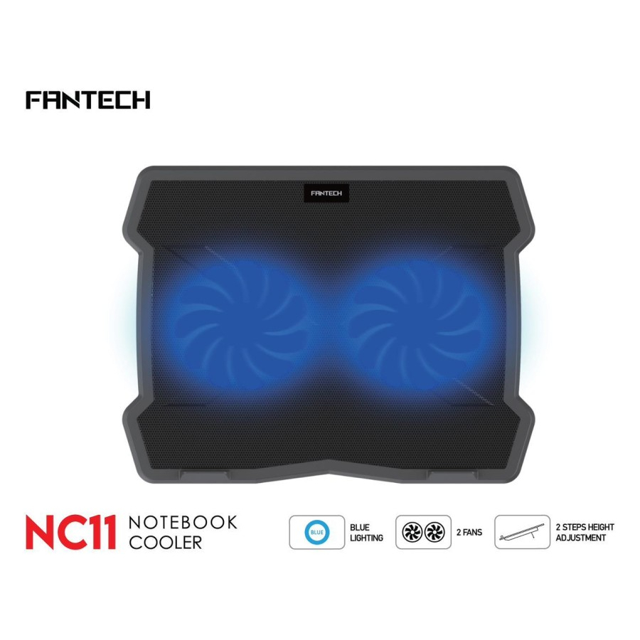 Jual FANTECH Cooling Pad NC11 NOTEBOOK COOLER 2FAN BLUE LED AGP ...